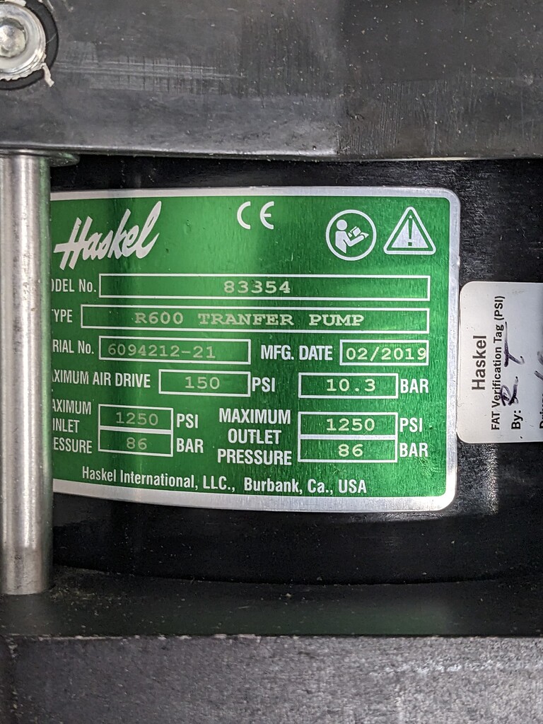 Haskel Recover Pumps - For Sale - Future4200