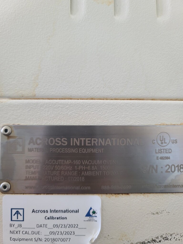 Across international ovens vacuum forsale 6 of them - Equipment For ...