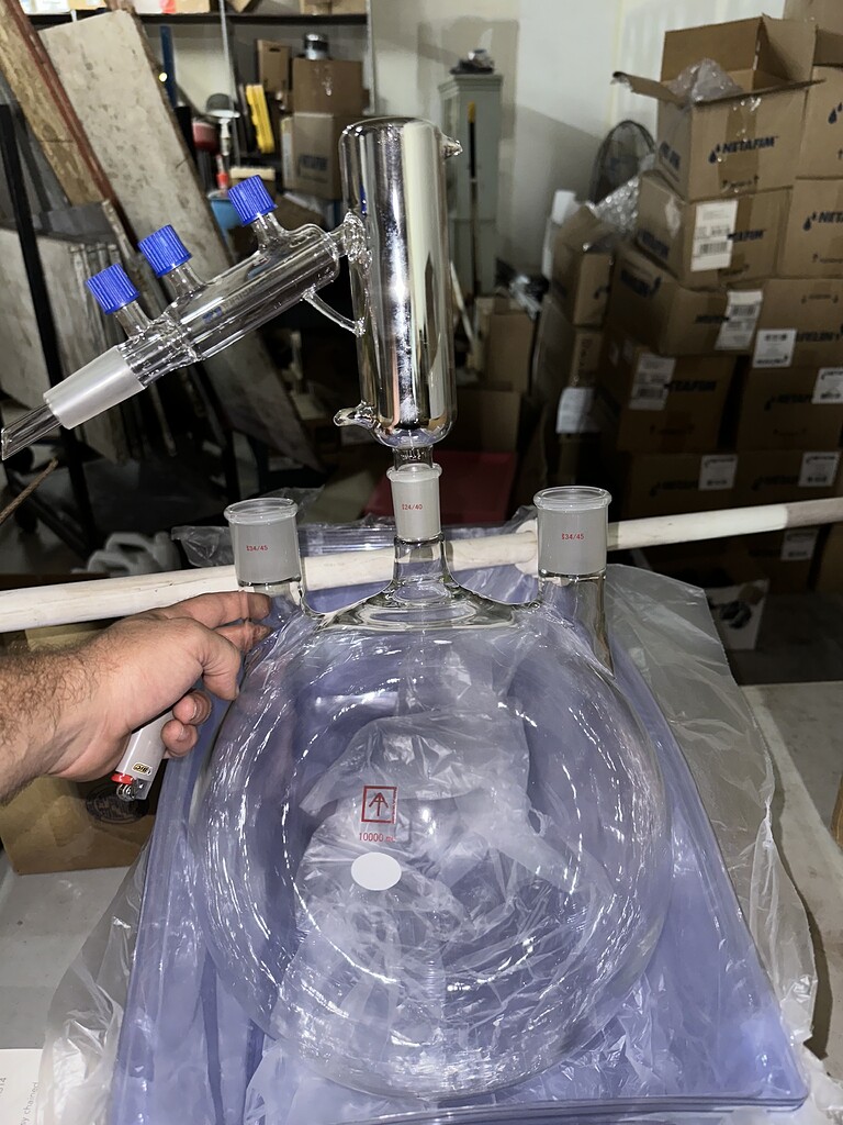 New glass head, lab society V2 65 degree 24/40 - also 10 liter triple ...