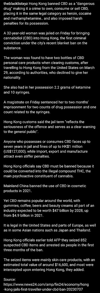 Hong Kong jails first traveller under CBD ban - News - Future4200